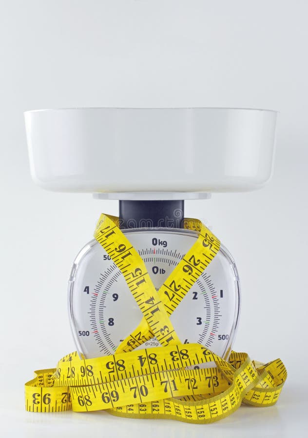 Kitchen Weigh Scales on Table Stock Image - Image of bronze ...
