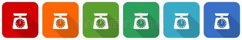 Kitchen Weight, Scale, Measure, Measurement Icon Set, Vector ...