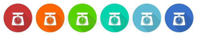 Kitchen Weight, Scale, Measure, Measurement Icon Set, Vector ...