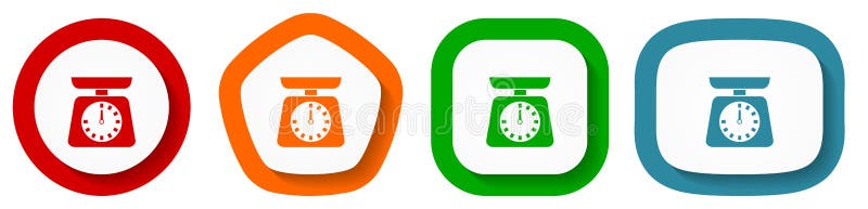 Kitchen Weight, Scale, Measure, Measurement Icon Set, Vector ...