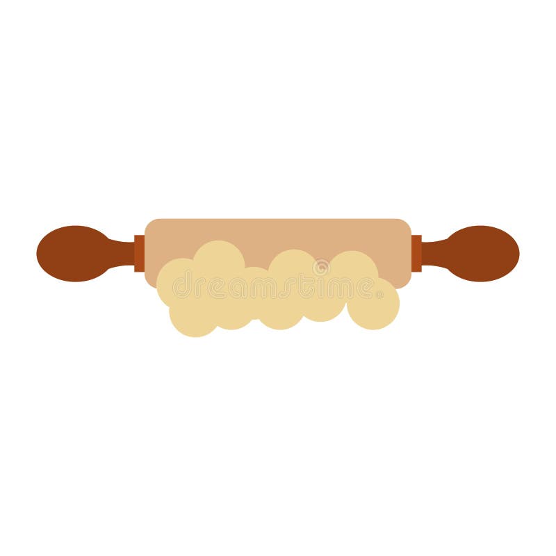 Kitchen wooden roller icon stock vector. Illustration of icon - 95258718