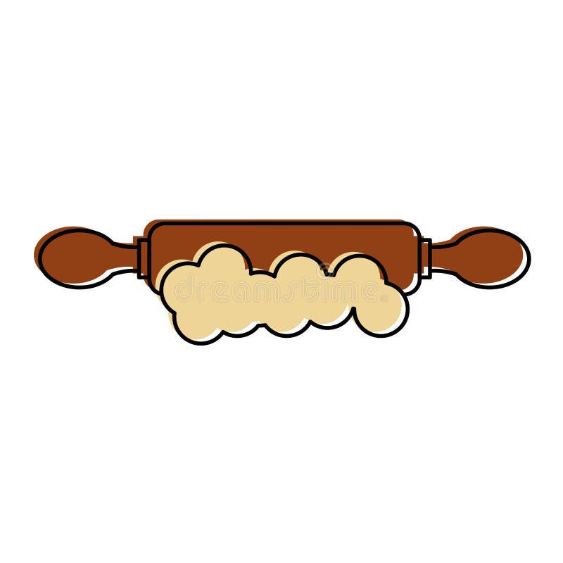 Kitchen wooden roller icon stock vector. Illustration of isolated ...