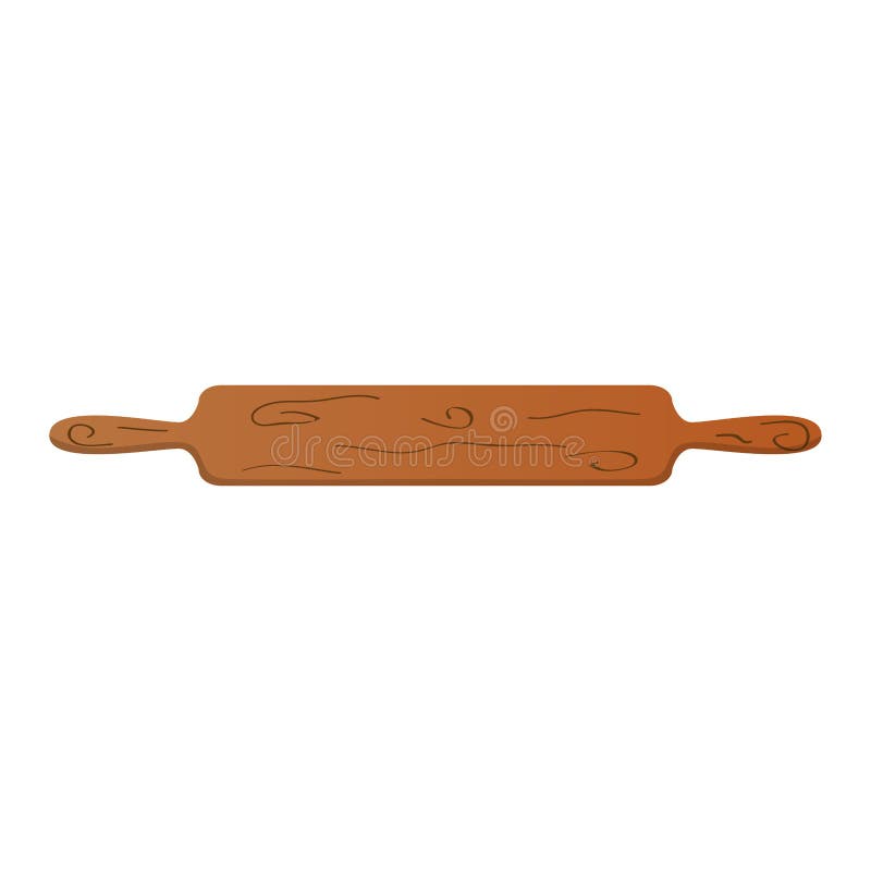 Kitchen wooden roller stock vector. Illustration of wood - 145065880