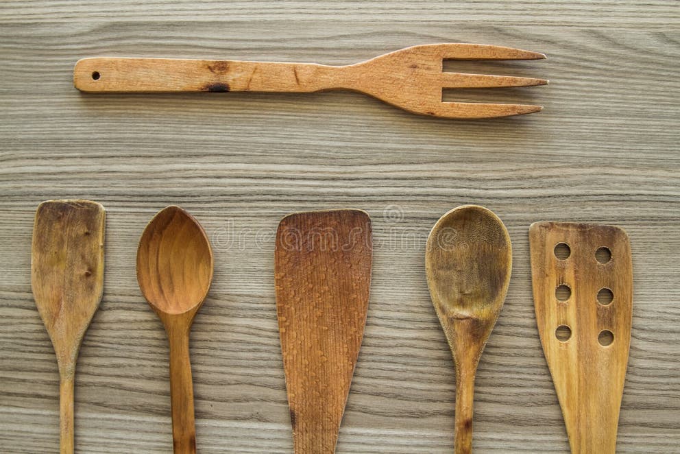 Kitchen Wooden Utensil of Scapula, Stock Photo - Image of kitchen ...