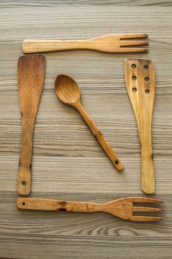 Kitchen Wooden Utensil of Scapula, Stock Photo - Image of domestic ...