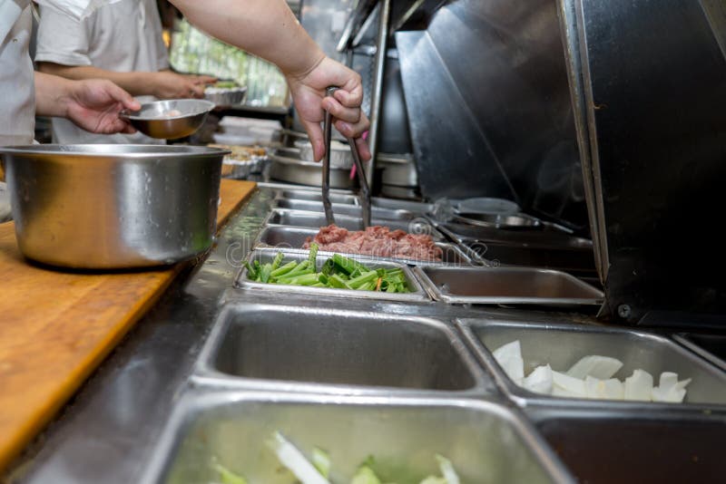 Kitchen Worker Prepare Food Stock Image - Image of concepts, cuisine ...
