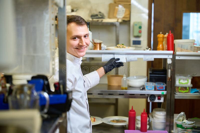 Kitchen Worker at the Workplace Stock Image - Image of creates ...