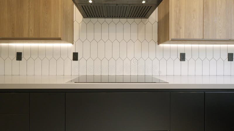 Kitchen Working Surface Equipped with Induction Hob and Illuminated by ...