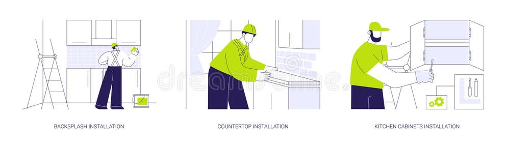 Backsplash Installation Stock Illustrations – 84 Backsplash ...
