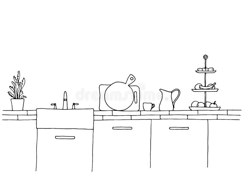 Kitchen Worktop. Table Top in the Kitchen Stock Illustration ...