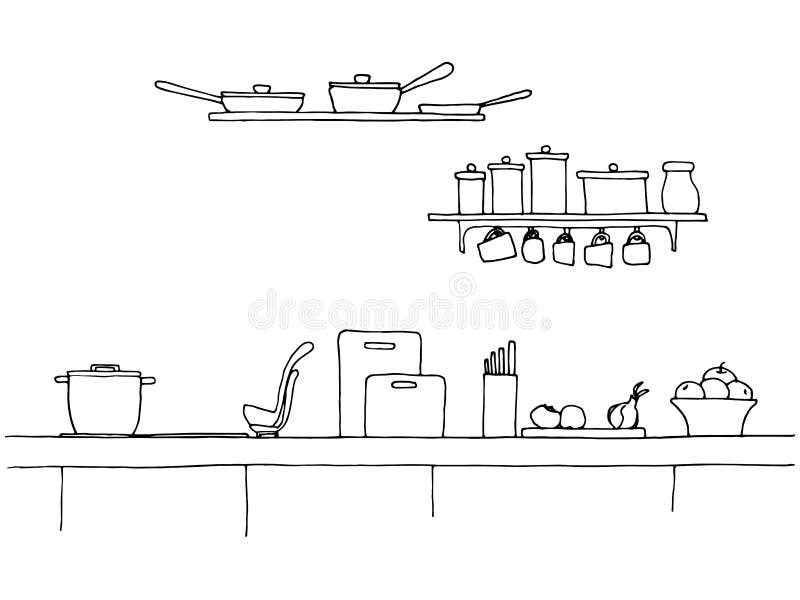Kitchen Worktop. Table Top in the Kitchen Stock Illustration ...