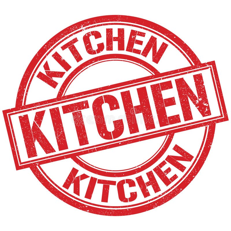 KITCHEN Written Word on Red Stamp Sign Stock Illustration ...