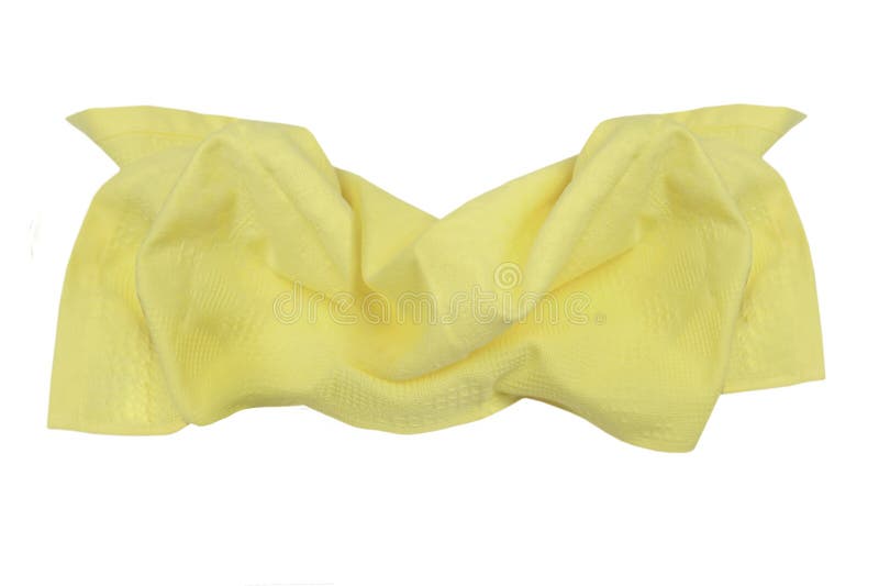 Kitchen Yellow Towel Isolated on White Background Stock Photo - Image ...