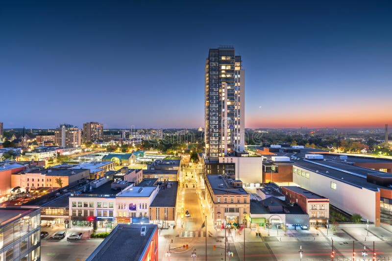 Kitchener, Canada at Twilight Stock Image - Image of architecture ...