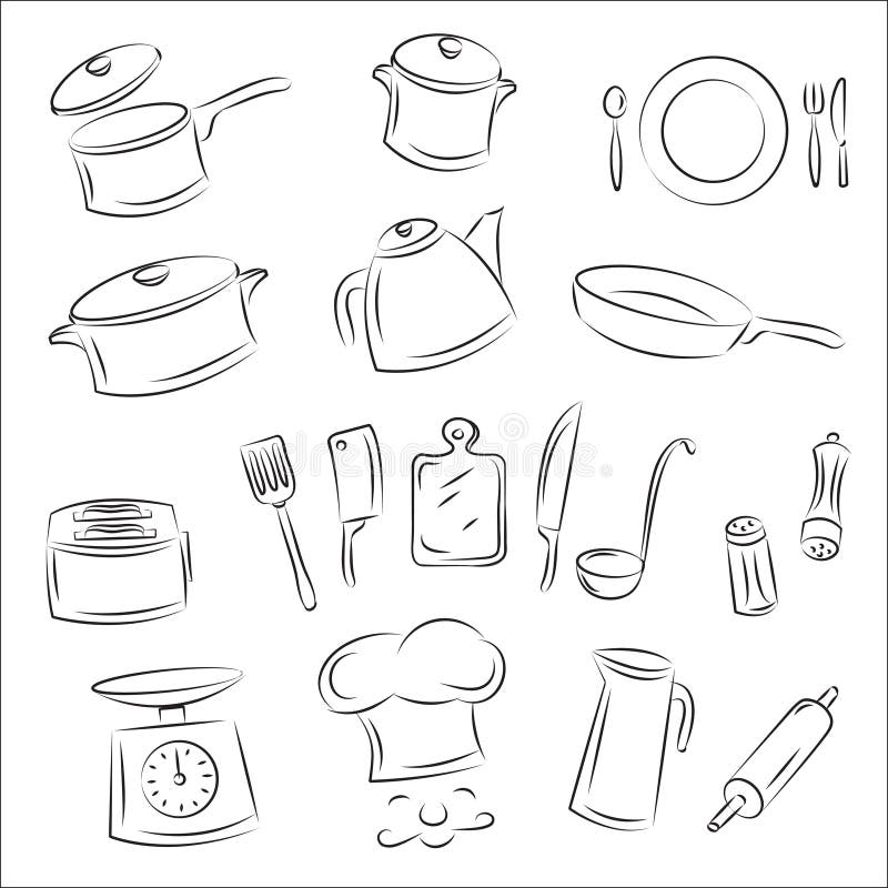 Kitchenware stock vector. Illustration of maker, flatware - 14490741