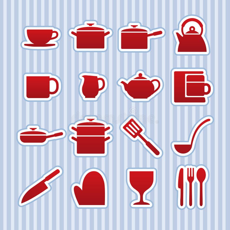 Kitchenware icon set stock vector. Illustration of pitcher - 51424258