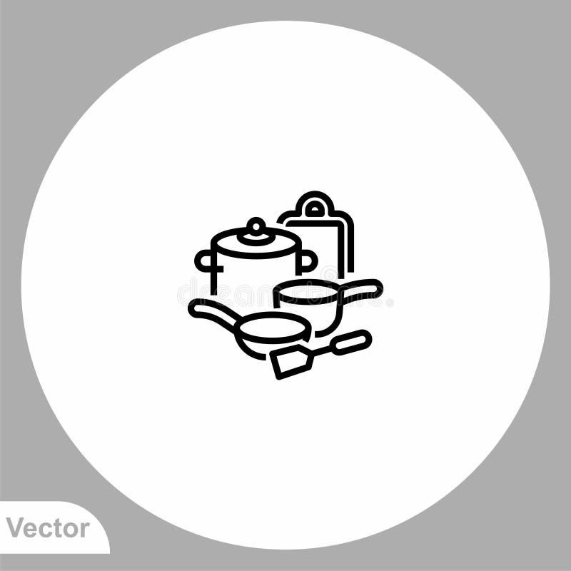 Kitchenware Vector Icon Sign Symbol Stock Vector - Illustration of line ...