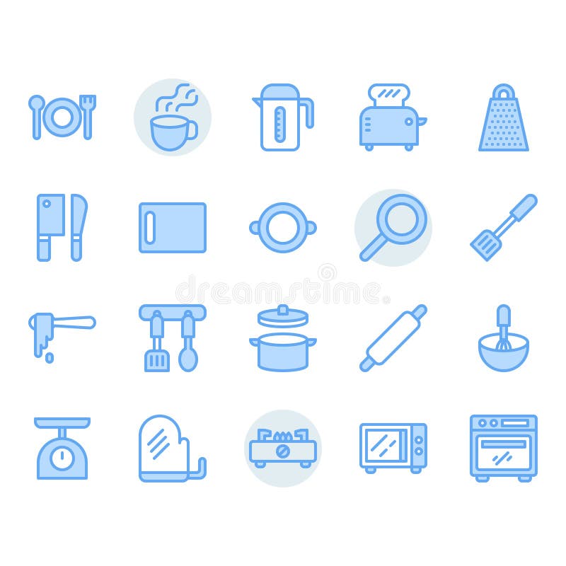 Kitchenware Icon Set.Vector Illustration Stock Vector - Illustration of ...