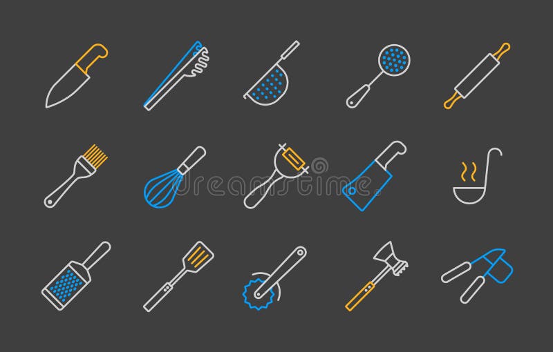 Kitchenware and Kitchen Vector Flat Icon Set Stock Vector ...