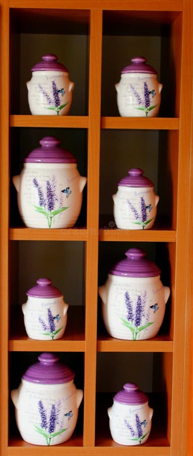 Kitchenware Lavender Motive Stock Photo - Image of saltshaker, utensil ...