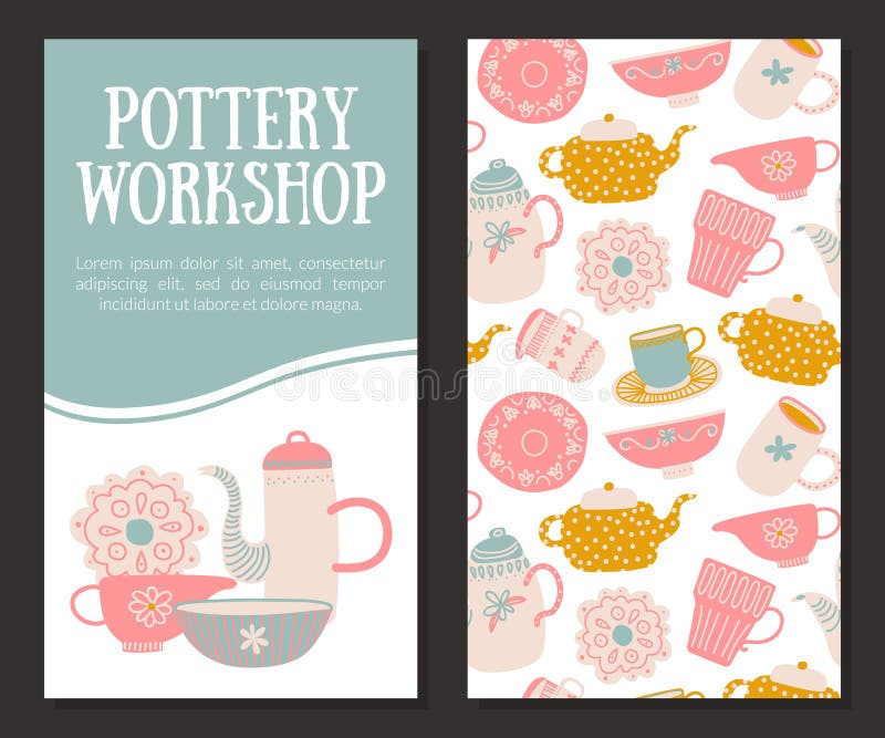 Kitchenware and Pottery Workshop Banner Design Vector Template Stock ...