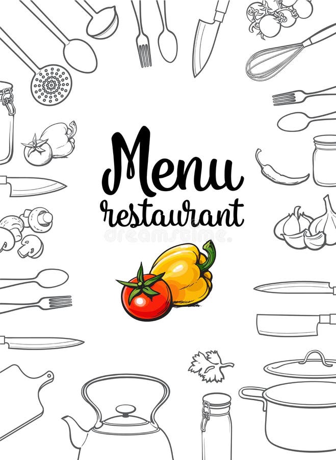 Cutlery menu design stock vector. Illustration of card - 45850279