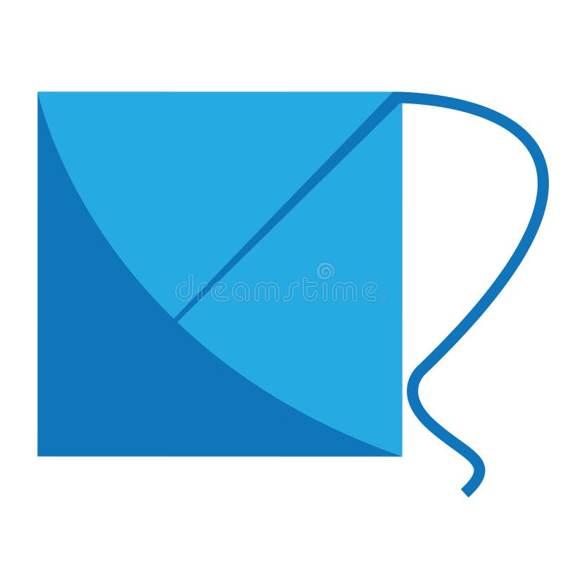Traditional Simple Blue Paper Kite Stock Vector - Illustration of blue ...