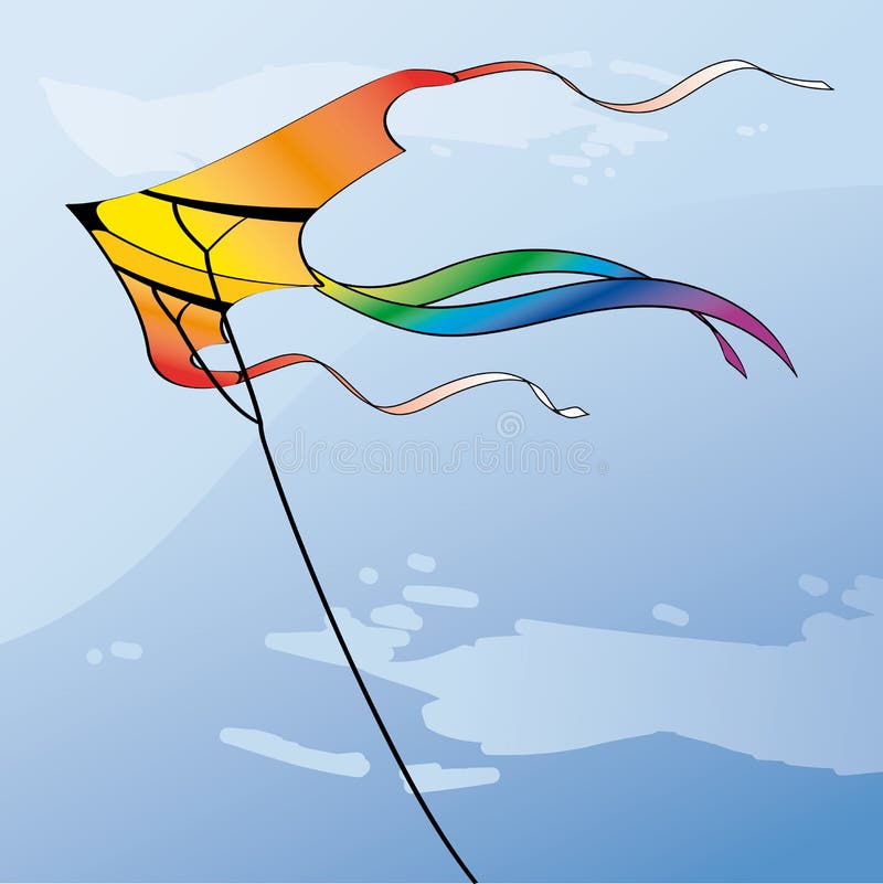 Kite stock vector. Illustration of vector, activity, canvas - 5410000