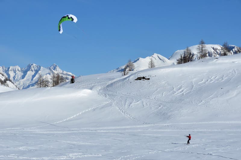 Kite Boarding stock photo. Image of winter, snowboard - 29414408