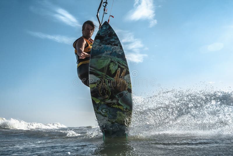 Kite boarding. stock image. Image of kiteboard, barrel - 86571011