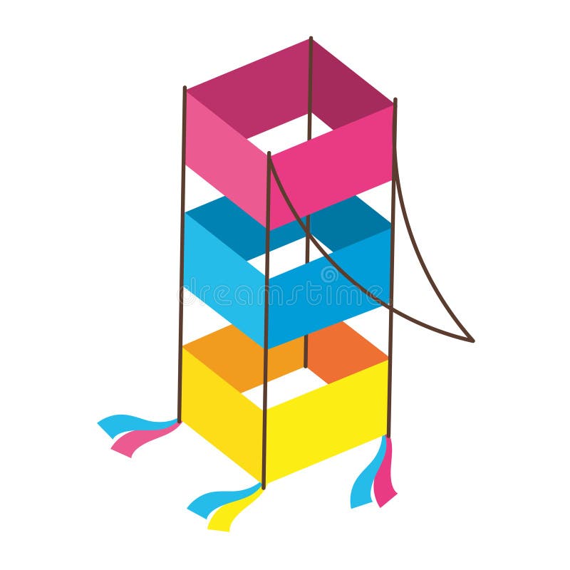 Kite box fly isolated stock vector. Illustration of kite - 330649006