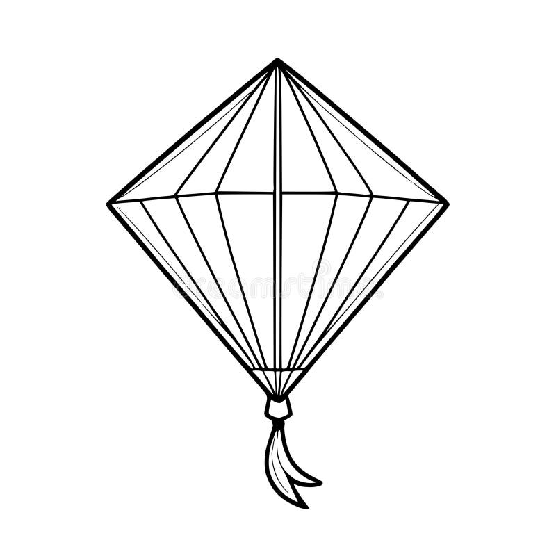 Kite cartoon flying in sky stock illustration. Illustration of simple ...