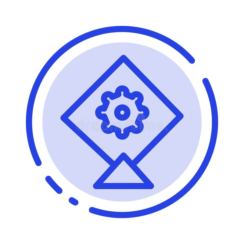 Kite, Festival Blue Dotted Line Line Icon Stock Vector - Illustration ...