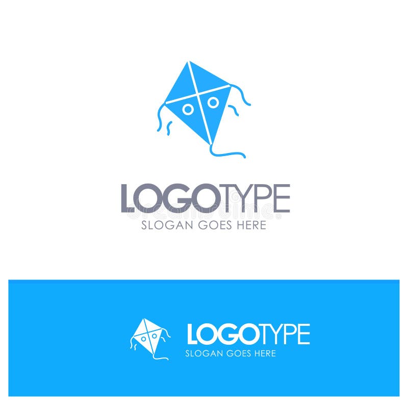 Kite, Festival, Flying Blue Solid Logo with Place for Tagline Stock ...