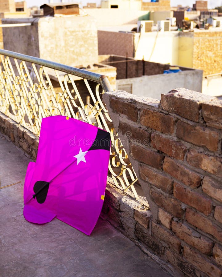 Beautiful Purple Kite on Floor on Basant Panchami Stock Photo - Image ...