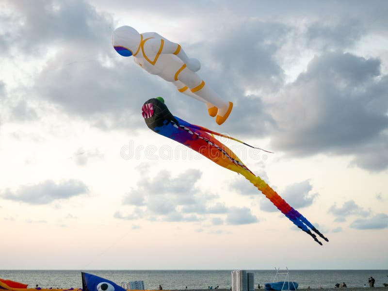 Kite Festival. Kites in the Sky. a Spectacle in the Sky. Wind is Like a ...