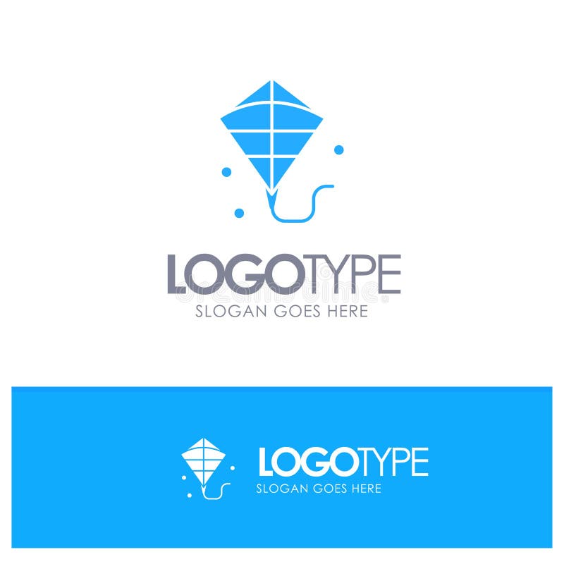 Kite, Flying, Festival Blue Solid Logo with Place for Tagline Stock ...