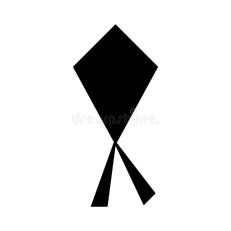 Kite Flying Icon or Symbol Vector Illustration Stock Vector ...