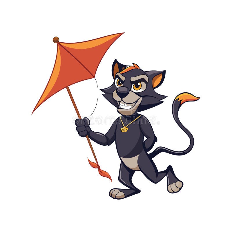 Kite Flying Panther in Action Stock Vector - Illustration of creative ...
