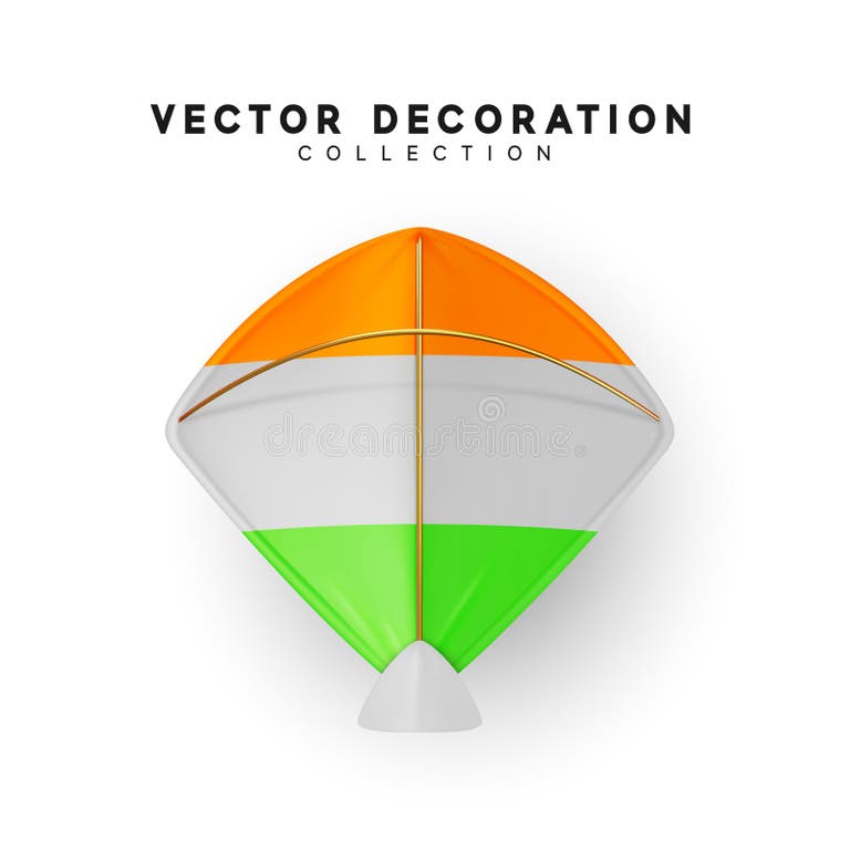 Kite Flying Realistic Isolated Vector Graphics Stock Vector ...