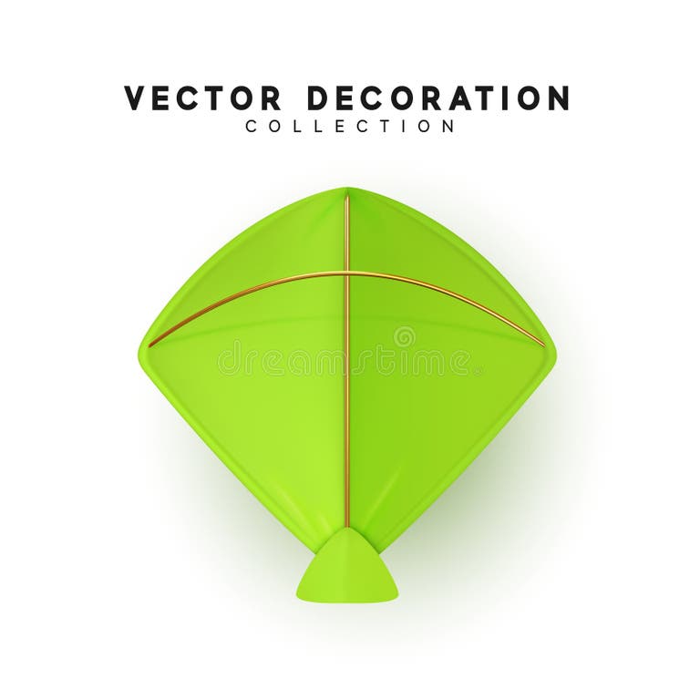 Kite Flying Realistic Isolated Vector Graphics Stock Vector ...