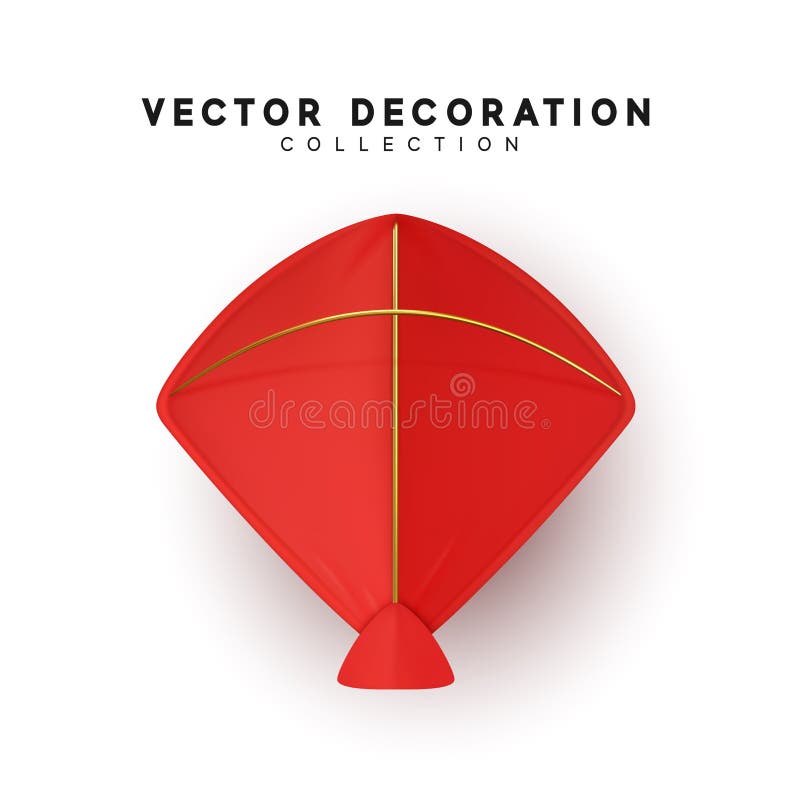 Kite Flying Realistic Isolated Vector Graphics Stock Vector ...