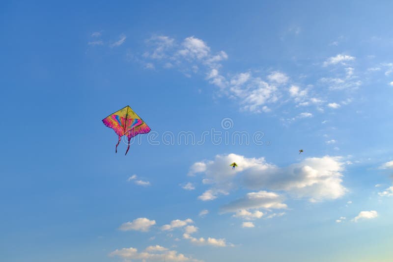A kite flying in the sky stock image. Image of outdoor - 87504067
