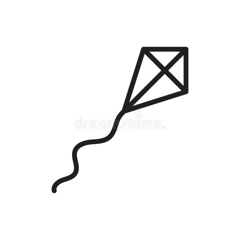 Kite Icon Simple Thin Outline Stock Vector - Illustration of wind ...