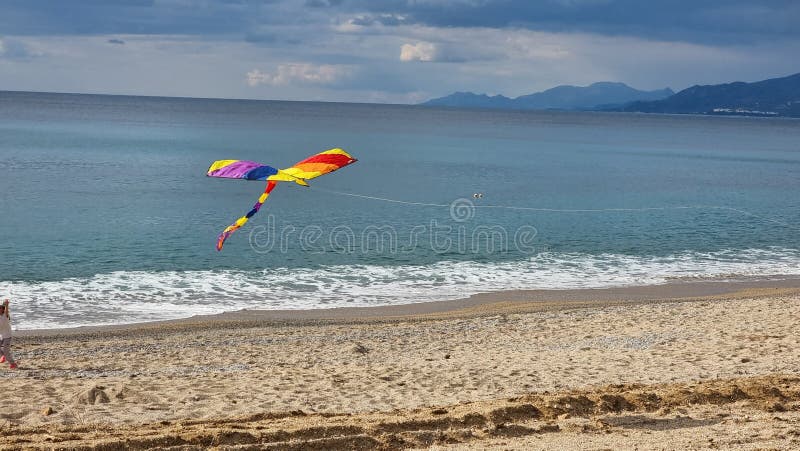 Kite Kites Flying on the Sky Rope Hand Playing Stock Photo - Image of ...