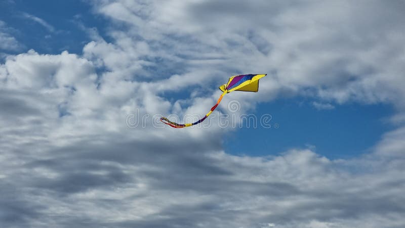 Kite Kites Flying on the Sky Rope Hand Playing Stock Photo - Image of ...