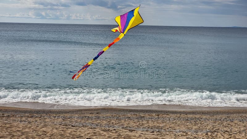 Kite Kites Flying on the Sky Rope Hand Playing Stock Image - Image of ...