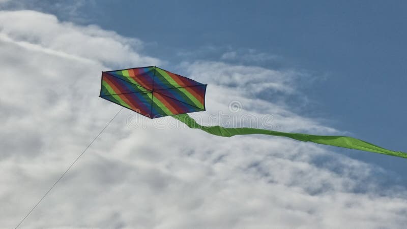 Kite Kites Flying on the Sky Rope Hand Playing Stock Image - Image of ...