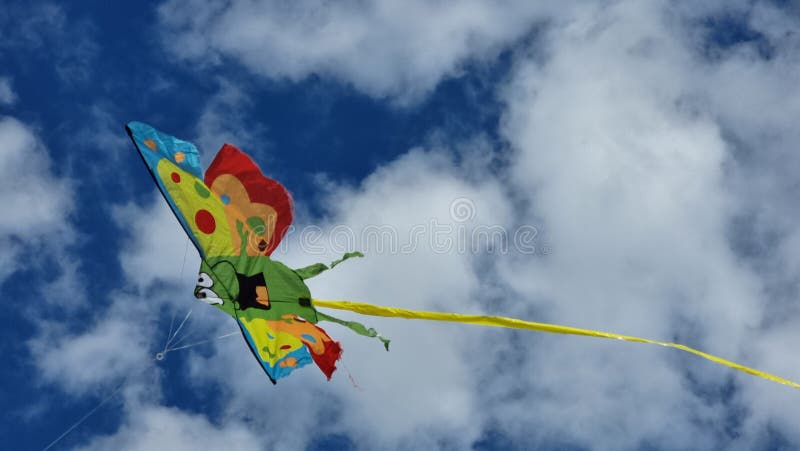 Kite Kites Flying on the Sky Rope Hand Playing Stock Photo - Image of ...