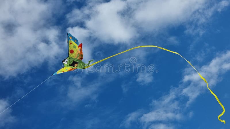 Kite Kites Flying on the Sky Rope Hand Playing Stock Image - Image of ...